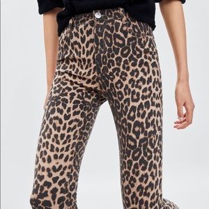 Zara | Jeans | Zara Leopard Print Jeans High Waisted | Poshmark